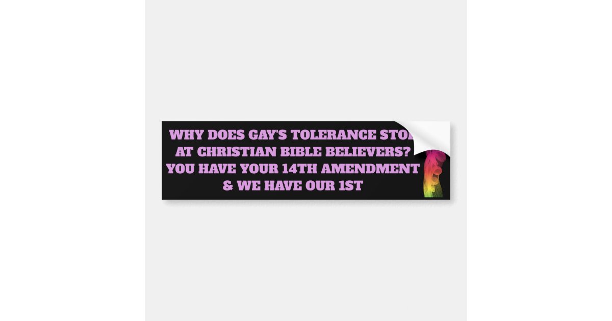 TOLERANCE BUMPER STICKER | Zazzle