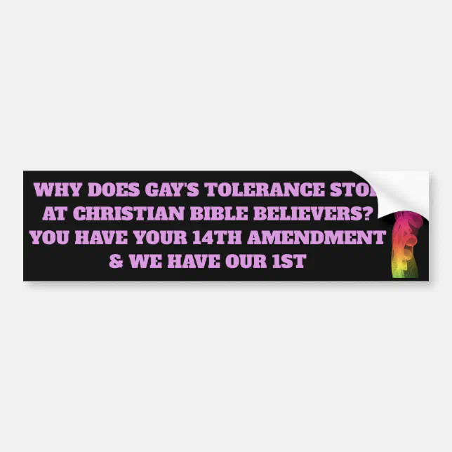 TOLERANCE BUMPER STICKER | Zazzle