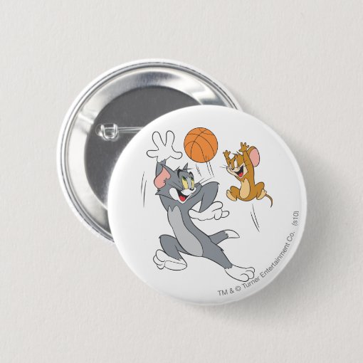 Tom and Jerry Basketball 1 Button | Zazzle