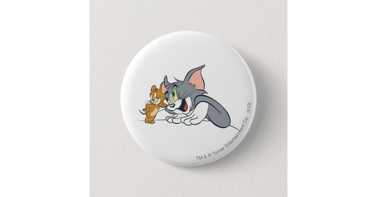 Tom and Jerry Best Buds Button | Zazzle
