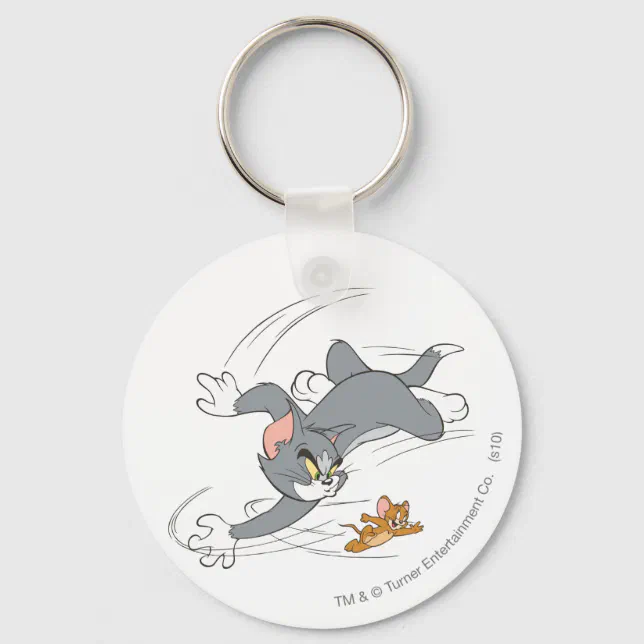Tom and Jerry Chase Turn Keychain | Zazzle