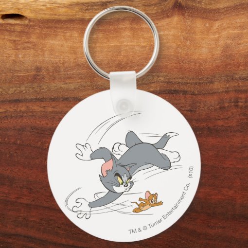 Tom and Jerry Chase Turn Keychain | Zazzle