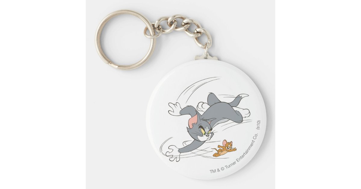 Tom and Jerry Chase Turn Keychain | Zazzle
