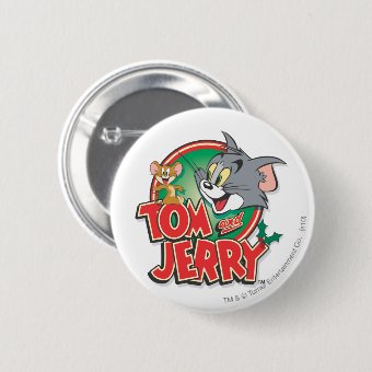 Tom and Jerry Classic Logo Pinback Button | Zazzle