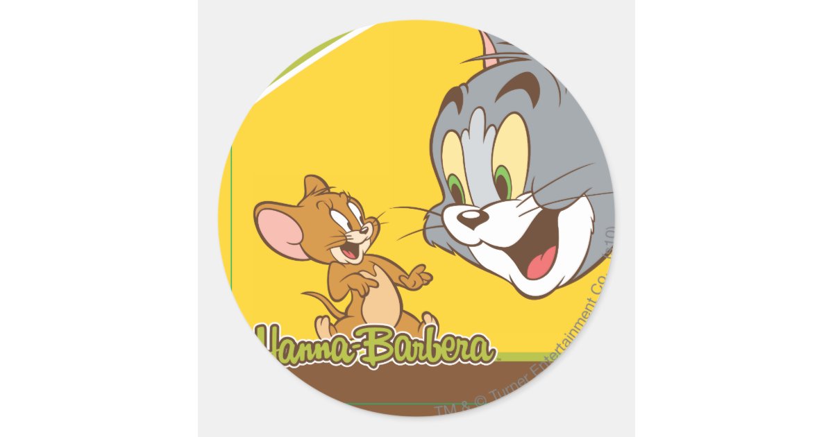 Tom And Jerry Classic Round Sticker | Zazzle