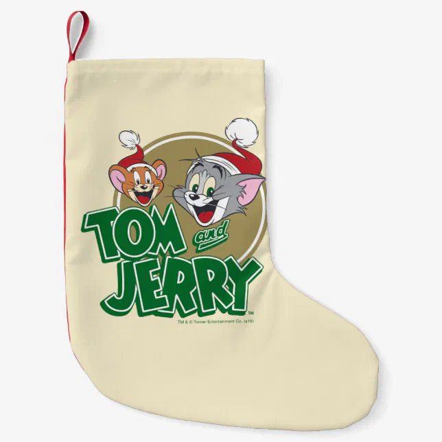 Tom and Jerry Holiday Logo Small Christmas Stocking | Zazzle