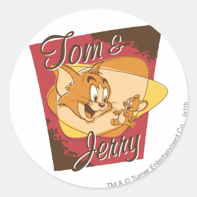 Tom and Jerry Logo 2 Classic Round Sticker | Zazzle