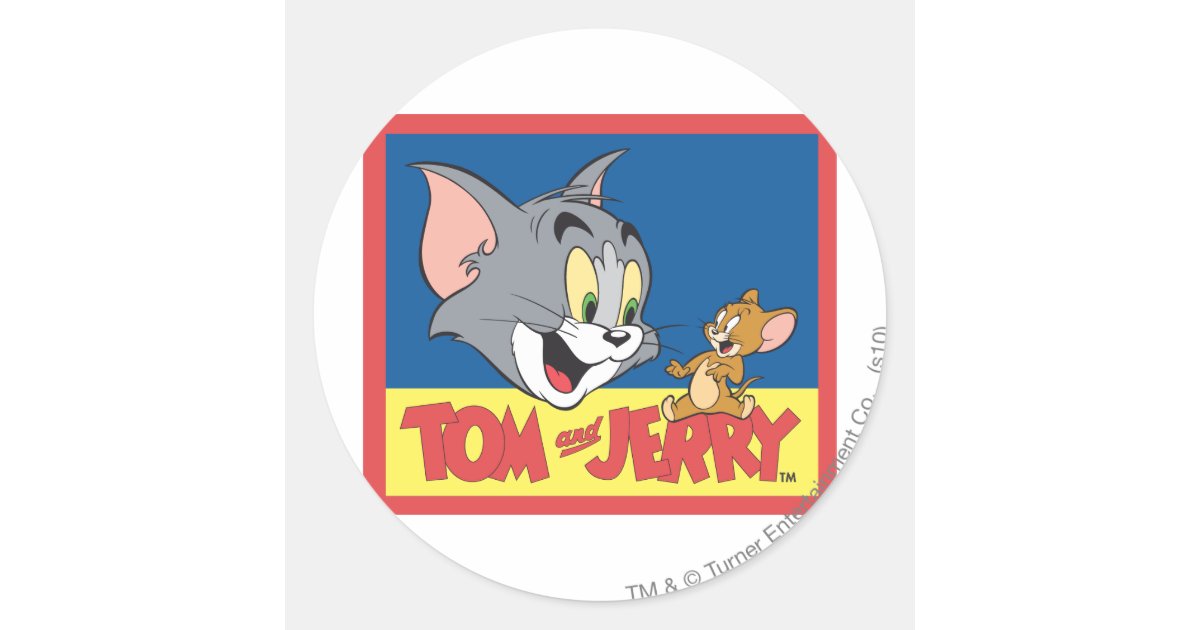 Tom And Jerry Logo Flat Classic Round Sticker | Zazzle