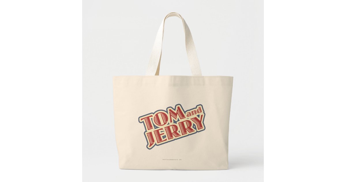 Tom and Jerry Logo Large Tote Bag | Zazzle