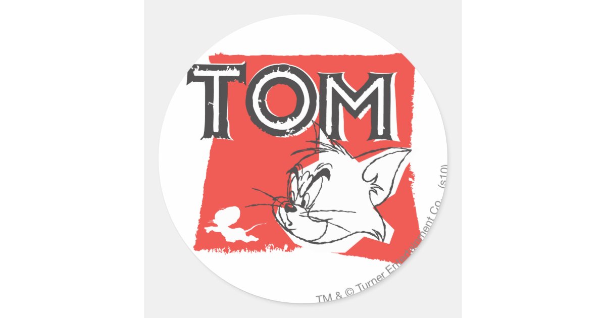 Tom and Jerry Mad Cat Classic Round Sticker | Zazzle