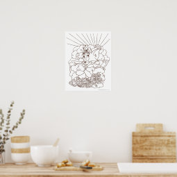 Tom and Jerry Outline Poster | Zazzle
