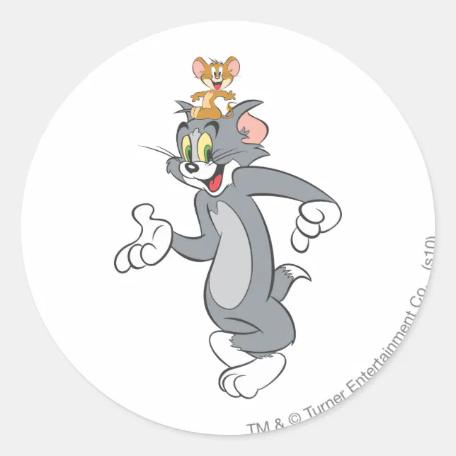 Tom and Jerry Pair Classic Round Sticker | Zazzle