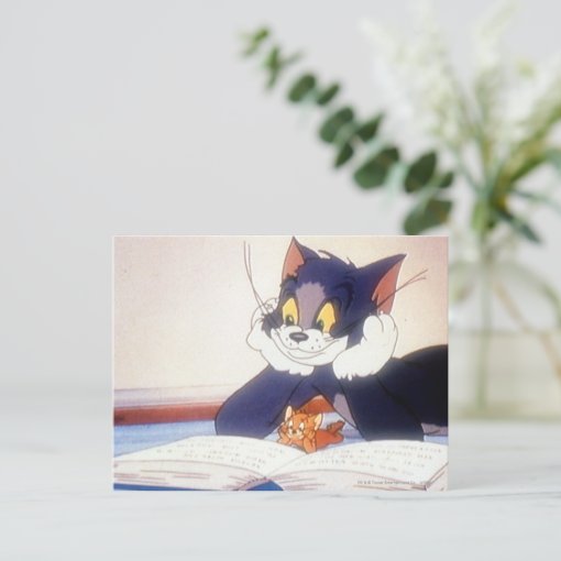 Tom And Jerry Read a Book Postcard | Zazzle