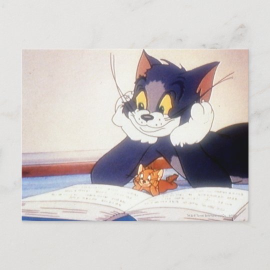 Tom And Jerry Read a Book Postcard | Zazzle.com