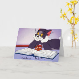 Tom And Jerry Reading Book Autographed Card | Zazzle