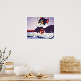 Tom And Jerry Reading Book Autographed Poster | Zazzle