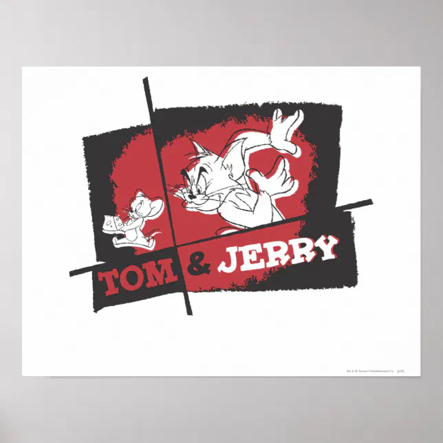 Tom and Jerry Red and Black Poster | Zazzle
