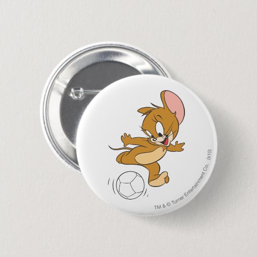 Tom and Jerry Soccer (Football) 2 Button | Zazzle