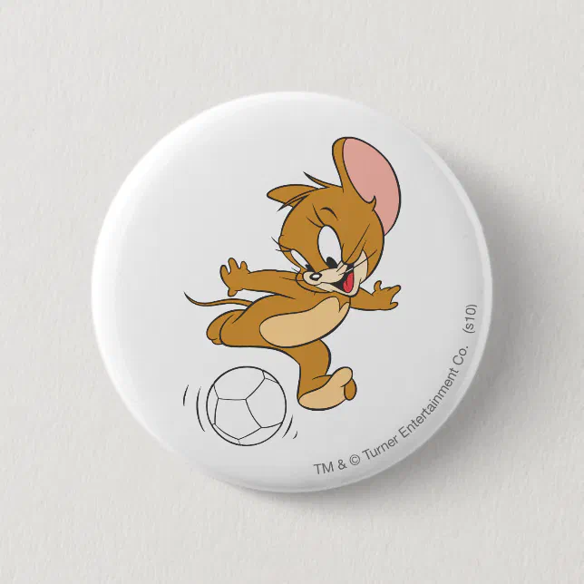 Tom and Jerry Soccer (Football) 2 Button | Zazzle