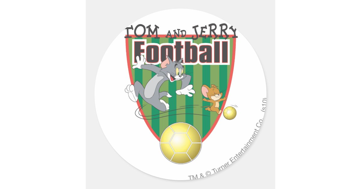 Tom and Jerry Soccer (Football) 6 Classic Round Sticker | Zazzle