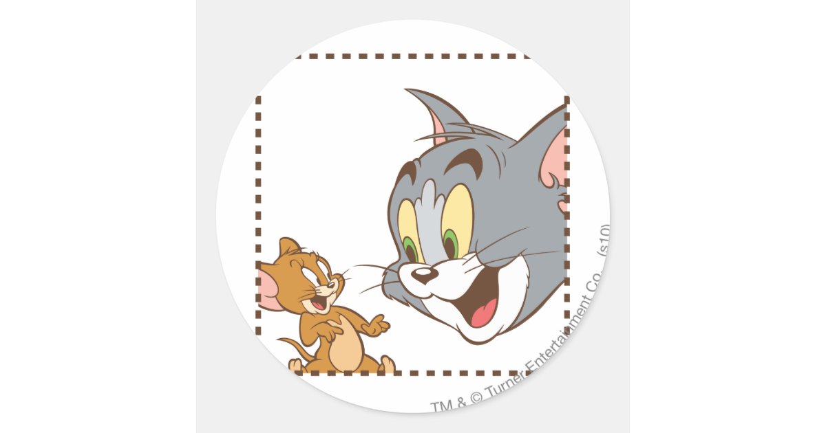 Tom and Jerry Stamp Classic Round Sticker | Zazzle