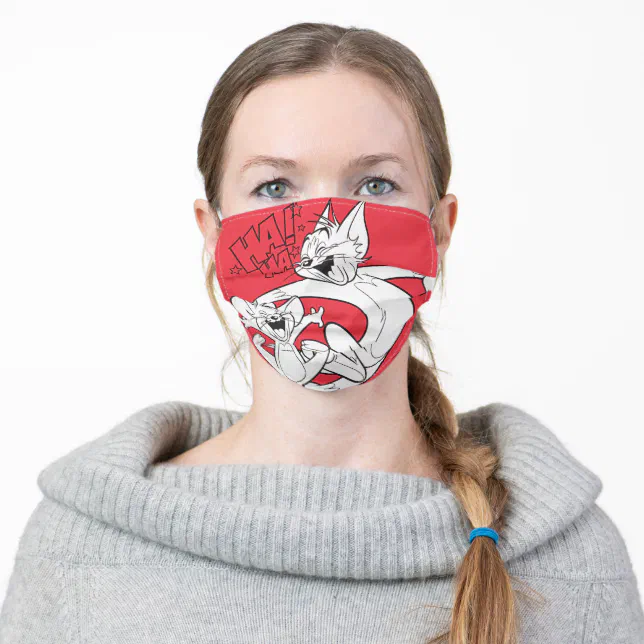 Tom And Jerry | Tom And Jerry Laughing Adult Cloth Face Mask | Zazzle
