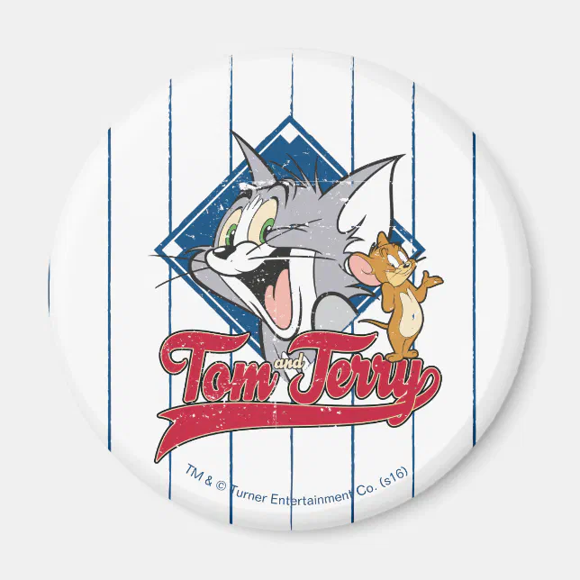 Tom And Jerry | Tom And Jerry On Baseball Diamond Magnet | Zazzle