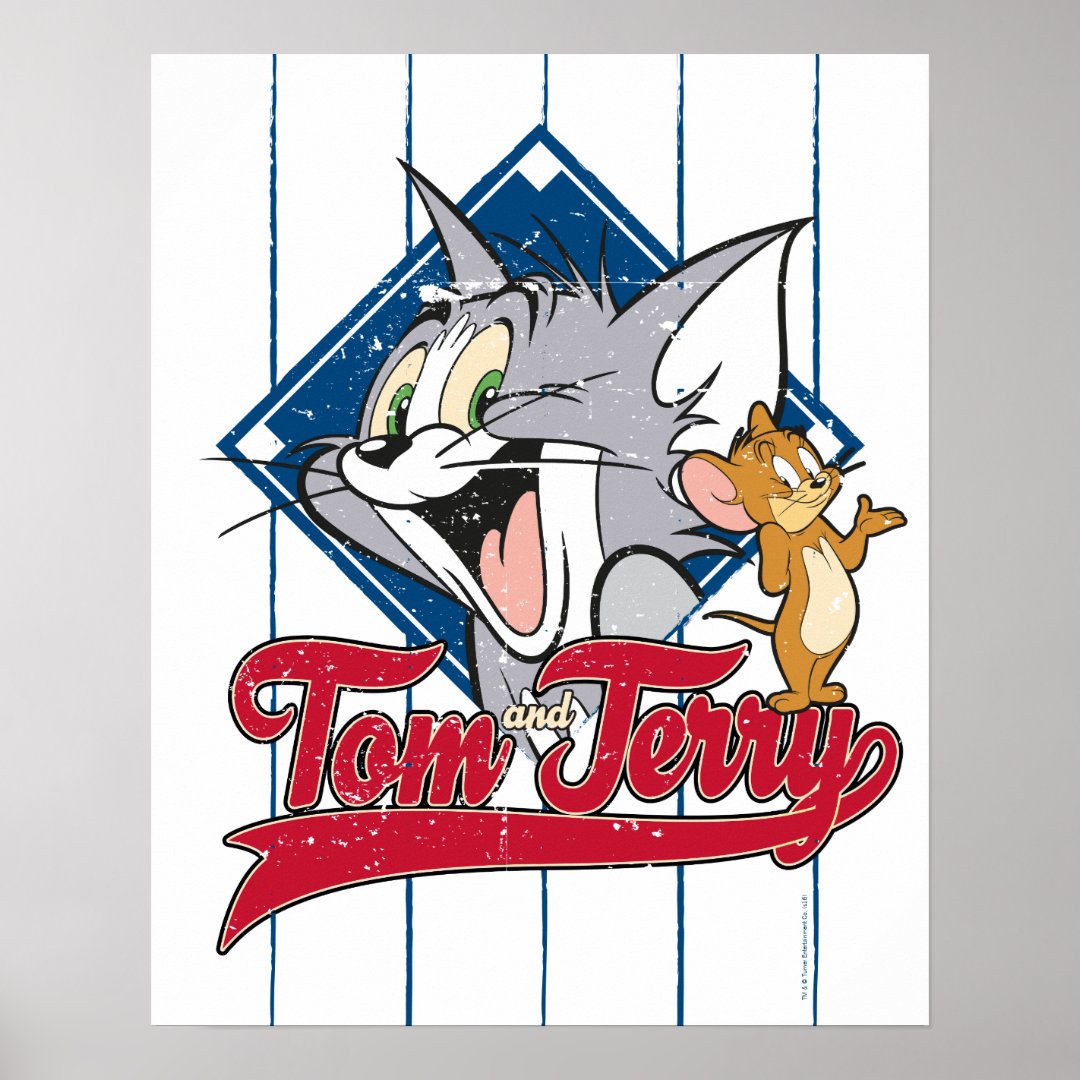 Tom And Jerry | Tom And Jerry On Baseball Diamond Poster | Zazzle