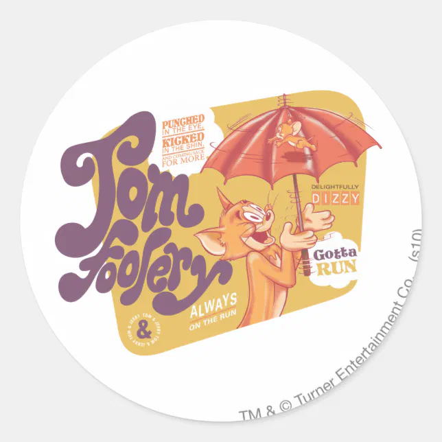 Tom and Jerry Tom Foolery Classic Round Sticker | Zazzle