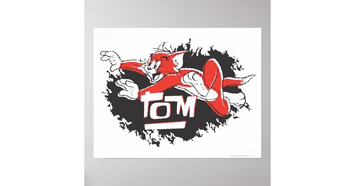 Tom Black and Red Logo Poster | Zazzle