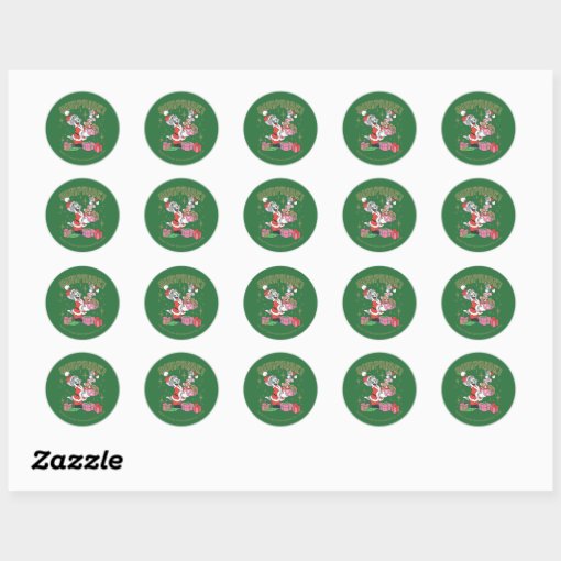 Tom, Jerry, and Nibbles Holiday Surprise Classic Round Sticker | Zazzle
