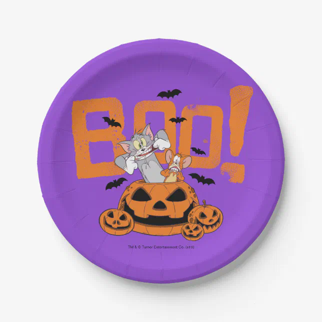 Tom & Jerry | Happy Halloween Boo Paper Plates | Zazzle
