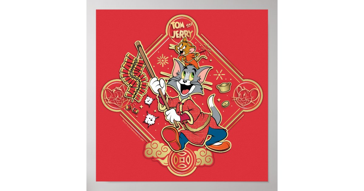 Tom & Jerry Lighting Firecrackers Poster | Zazzle