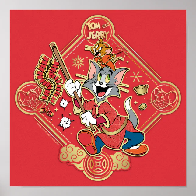 Tom & Jerry Lighting Firecrackers Poster | Zazzle
