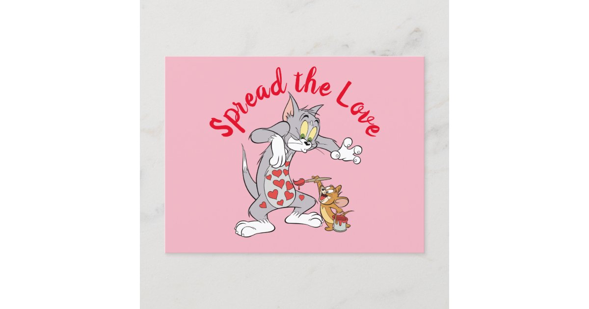 Tom & Jerry Painting Valentine Hearts Holiday Postcard | Zazzle.com