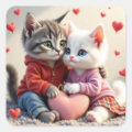 Tom & Luna Valentine Sticker | Cat Stickers | Zazzle