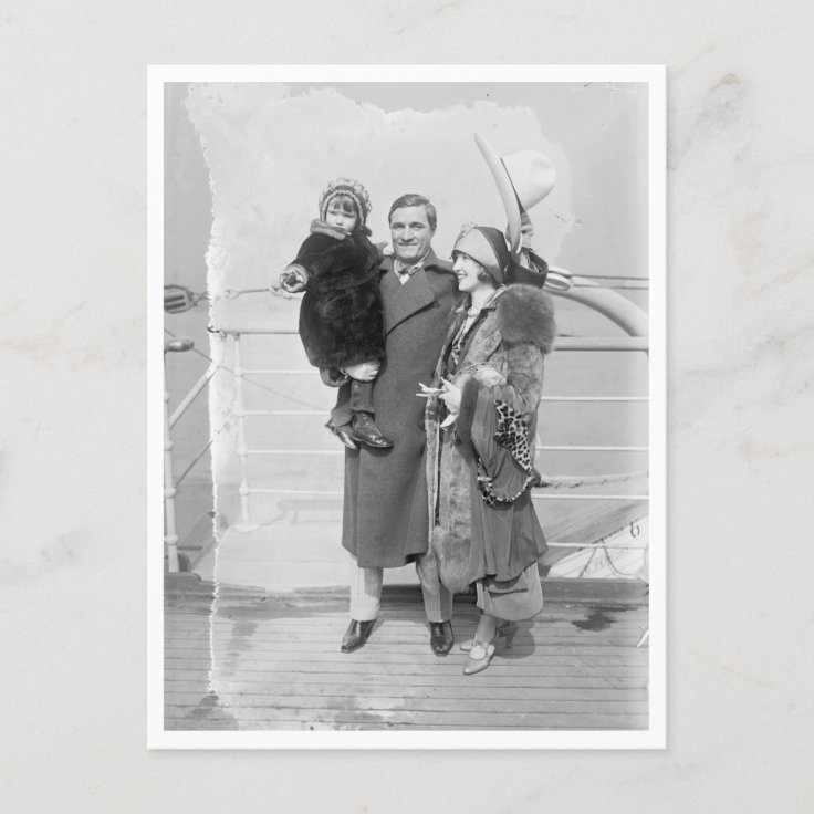 Tom Mix and Family Traveling Postcard | Zazzle