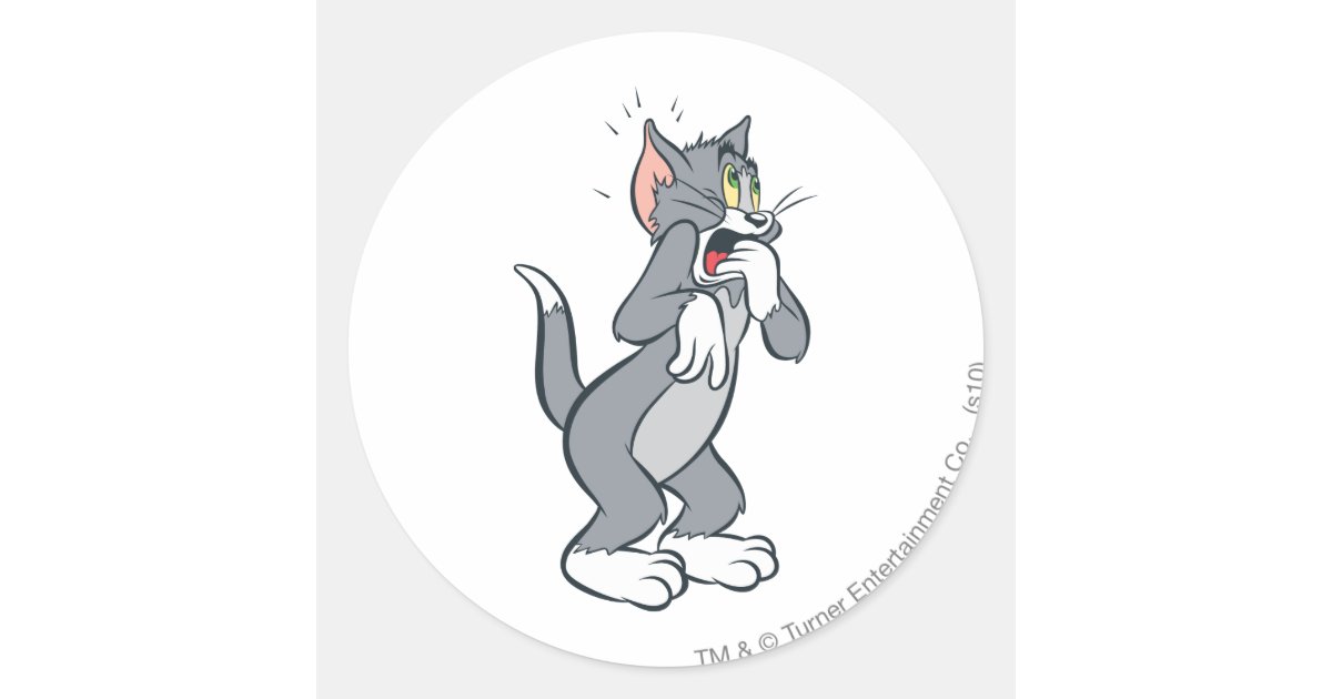 Tom Shocked Classic Round Sticker | Zazzle