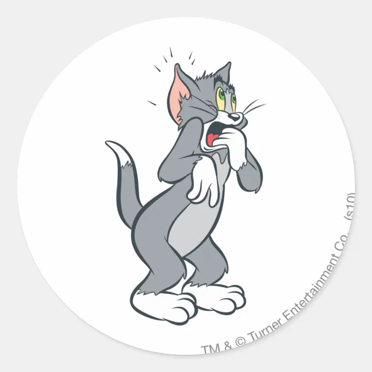 Tom Shocked Classic Round Sticker | Zazzle