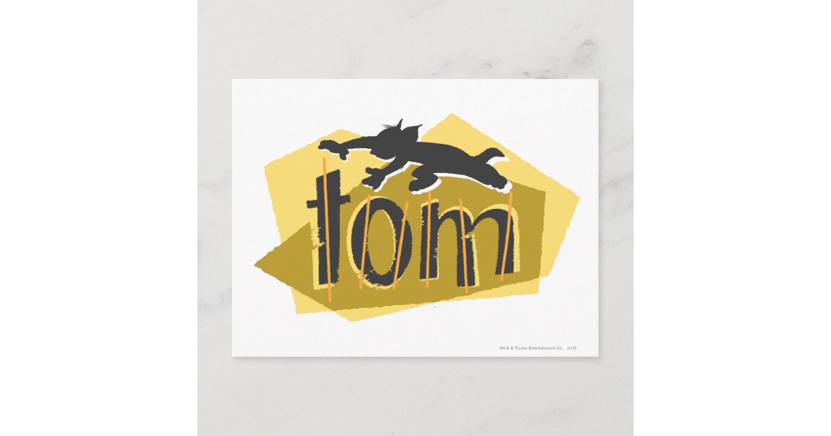 Tom Silhouette Logo Postcard | Zazzle
