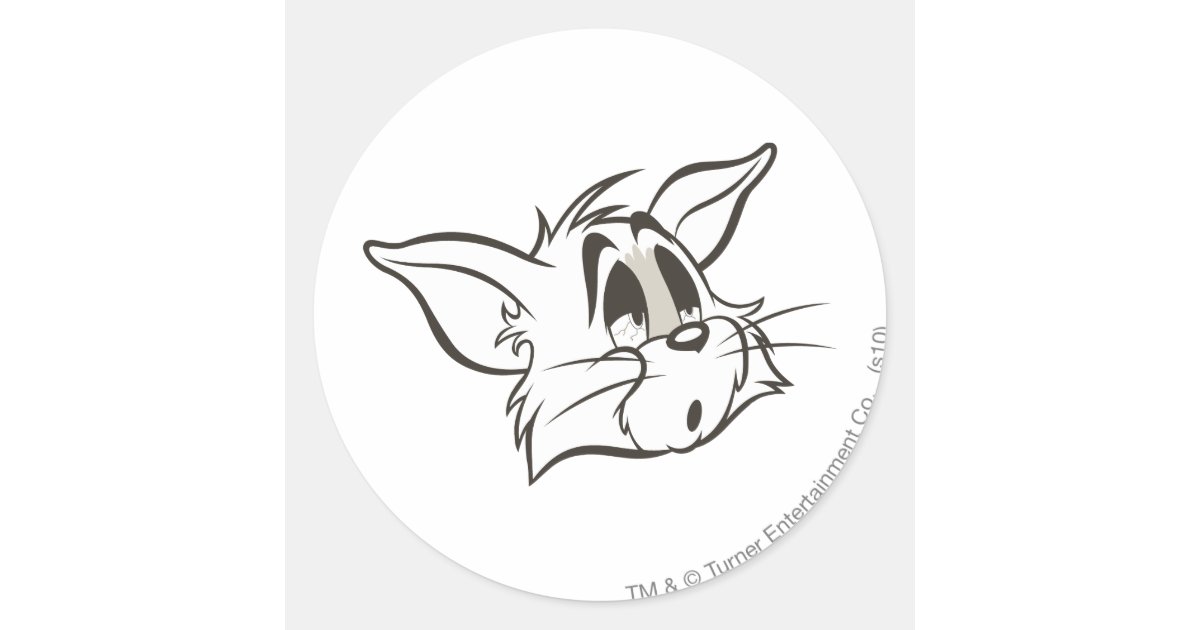 Tom Sleepy Cat Classic Round Sticker | Zazzle