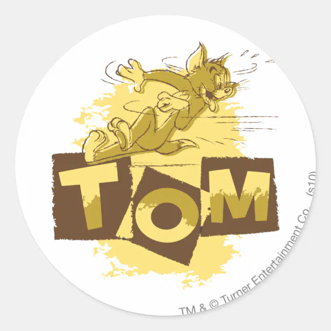 Tom Sliding Stop Classic Round Sticker | Zazzle