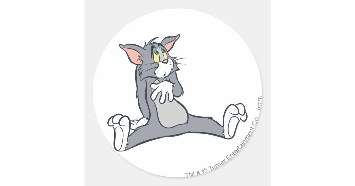 Tom Sulking Classic Round Sticker | Zazzle