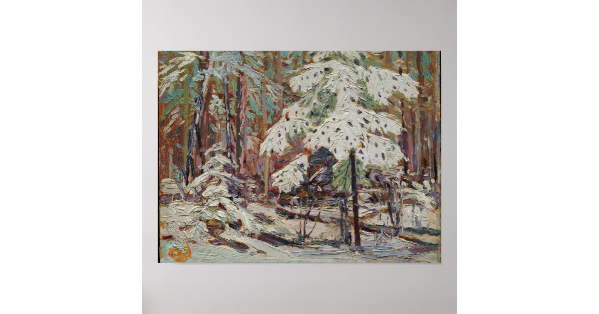 Tom Thomson Landscape Painting Snow in the Woods Poster | Zazzle