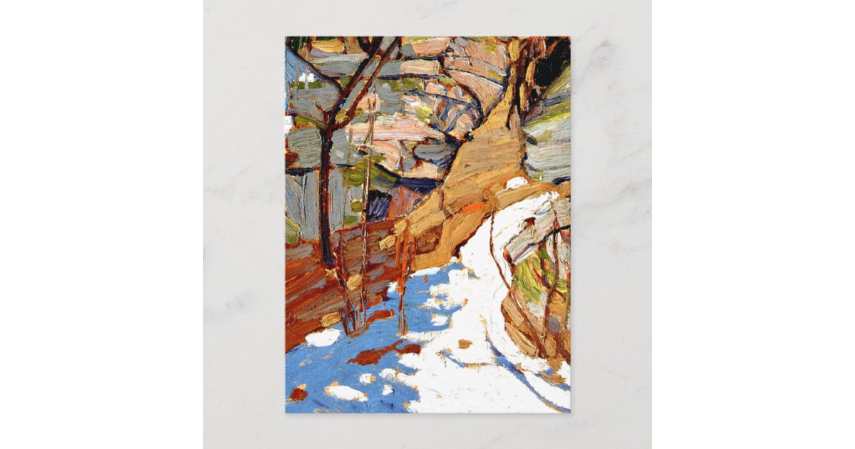Tom Thomson - Snow and Rocks Postcard | Zazzle