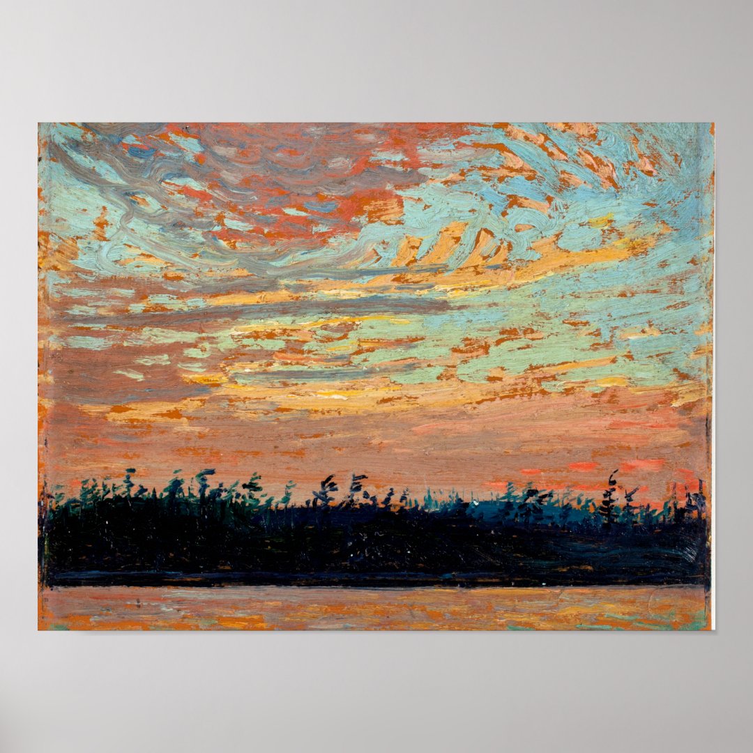 Tom Thomson - Sunset Sky Poster | Zazzle