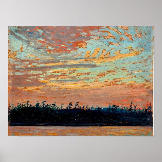 Tom Thomson - Sunset Sky Poster | Zazzle.com