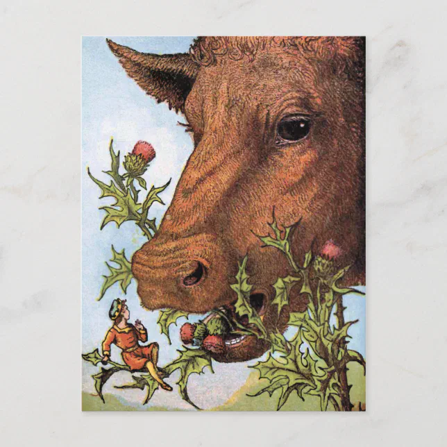 "Tom Thumb and the Cow" Illustration Postcard | Zazzle