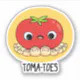 Toma-toes Funny Tomato With Toes Pun Sticker | Zazzle