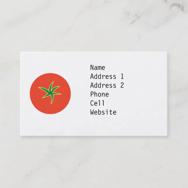 Tomato Business Card | Zazzle